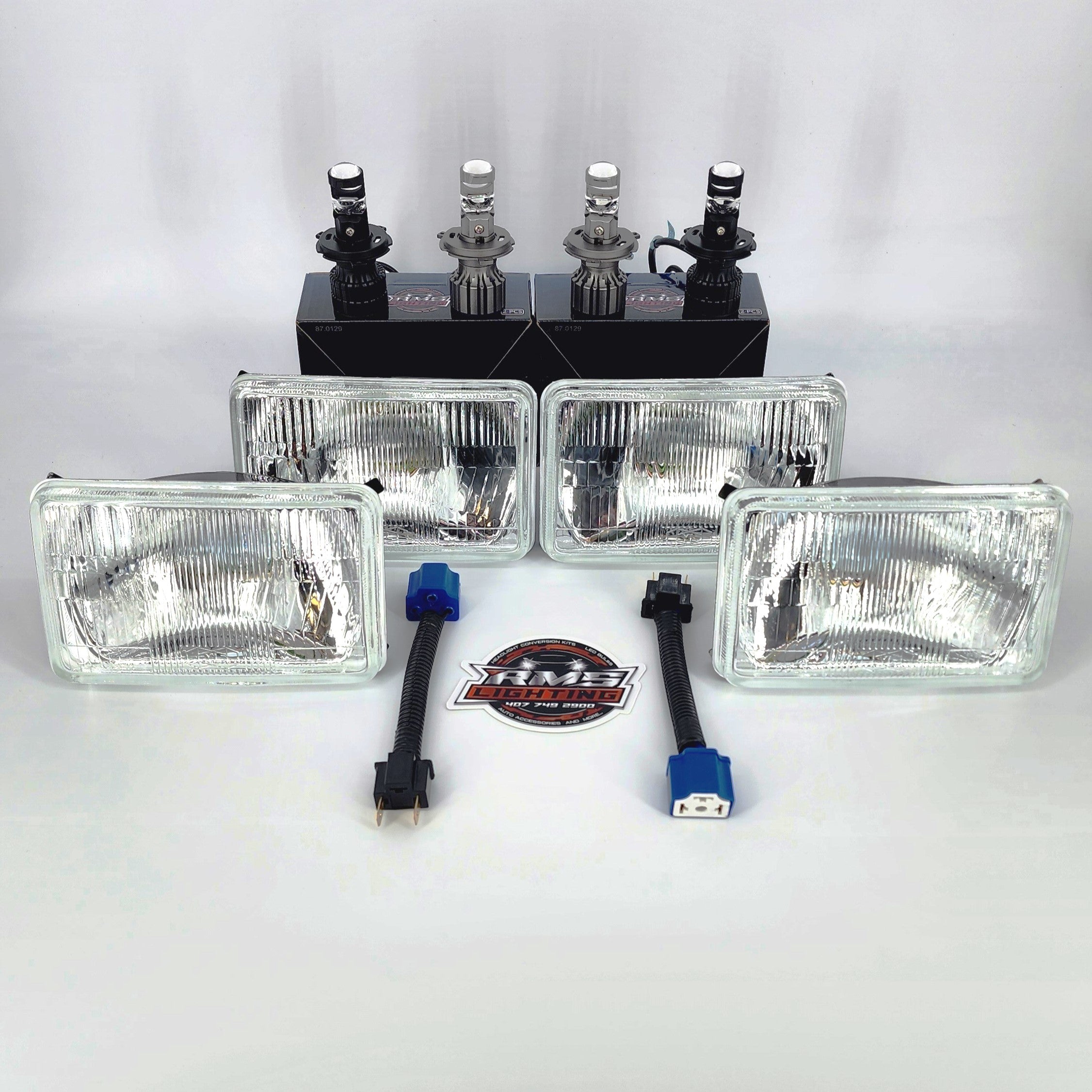 RMS3305PRO - 4x6 (Gen3) Small Square Headlight Conversion Kit with 10 ...